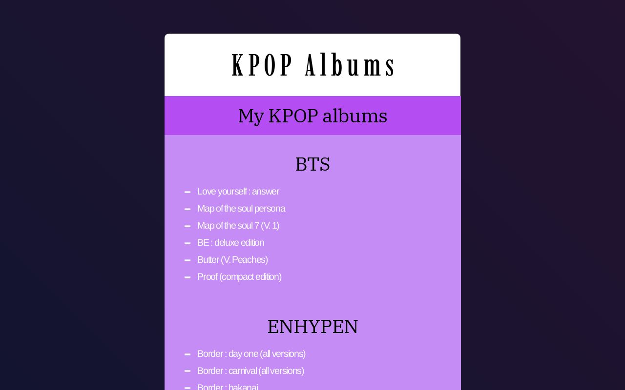 kpop albums